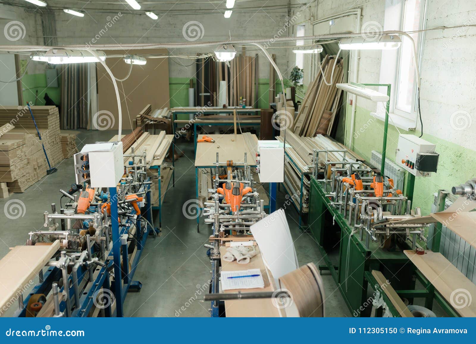 Machines for the Production of Doors Stock Photo - Image of production ...