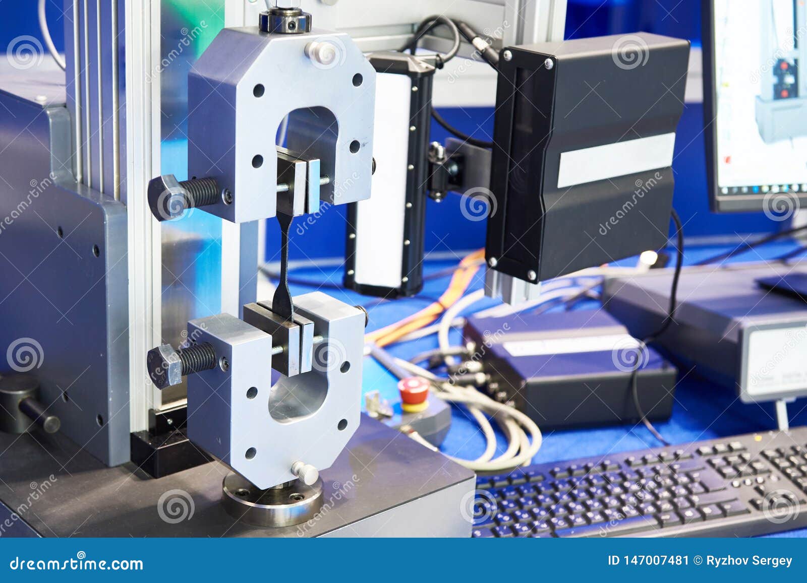 Engineering Tensile Strength Machine In Testing Process Stock Image ...