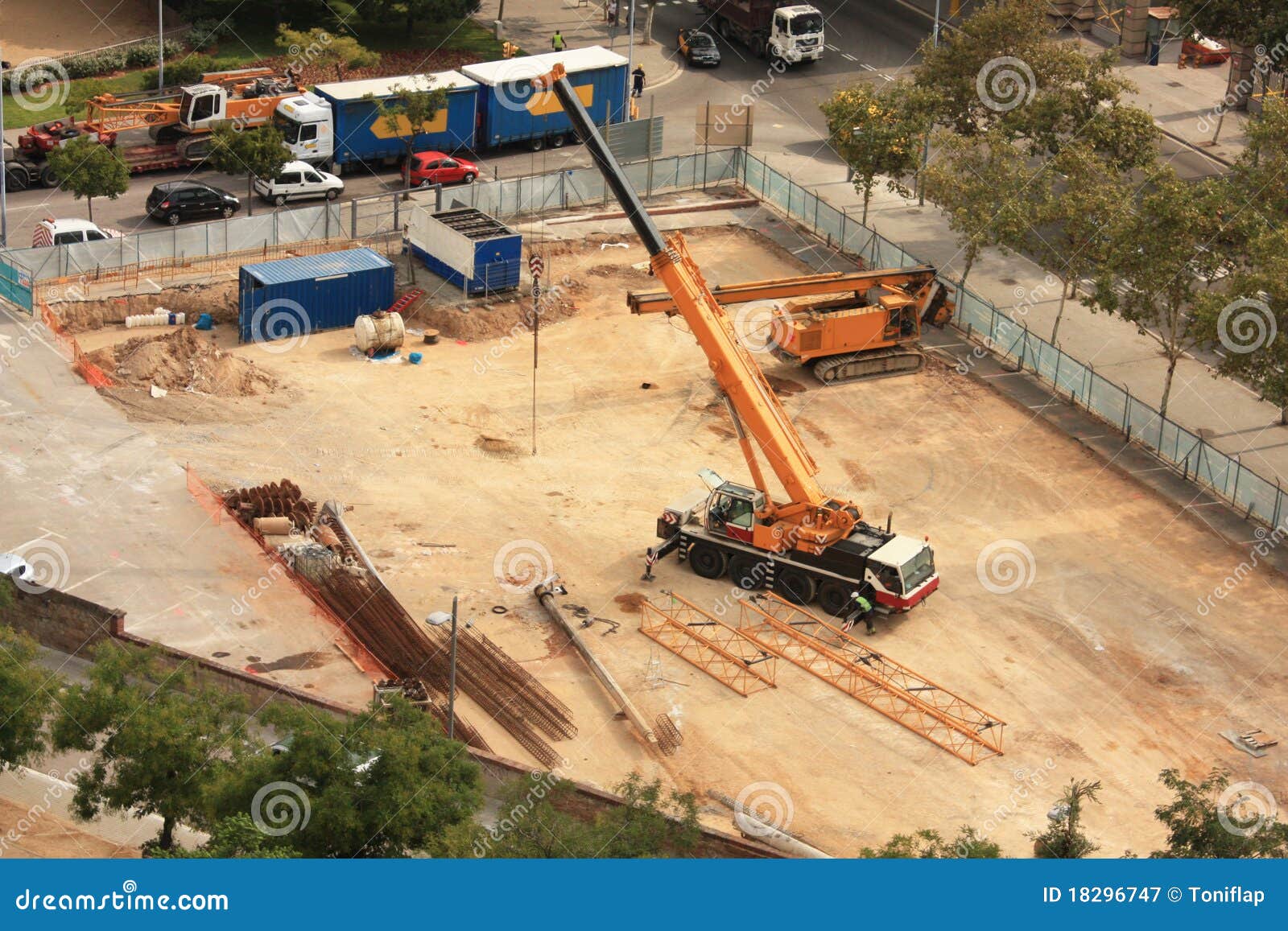 Machines Working on a Building Site Stock Image - Image of development ...