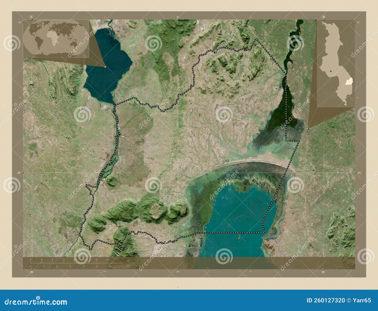 Machinga, Malawi. High-res Satellite. Capital Stock Illustration ...