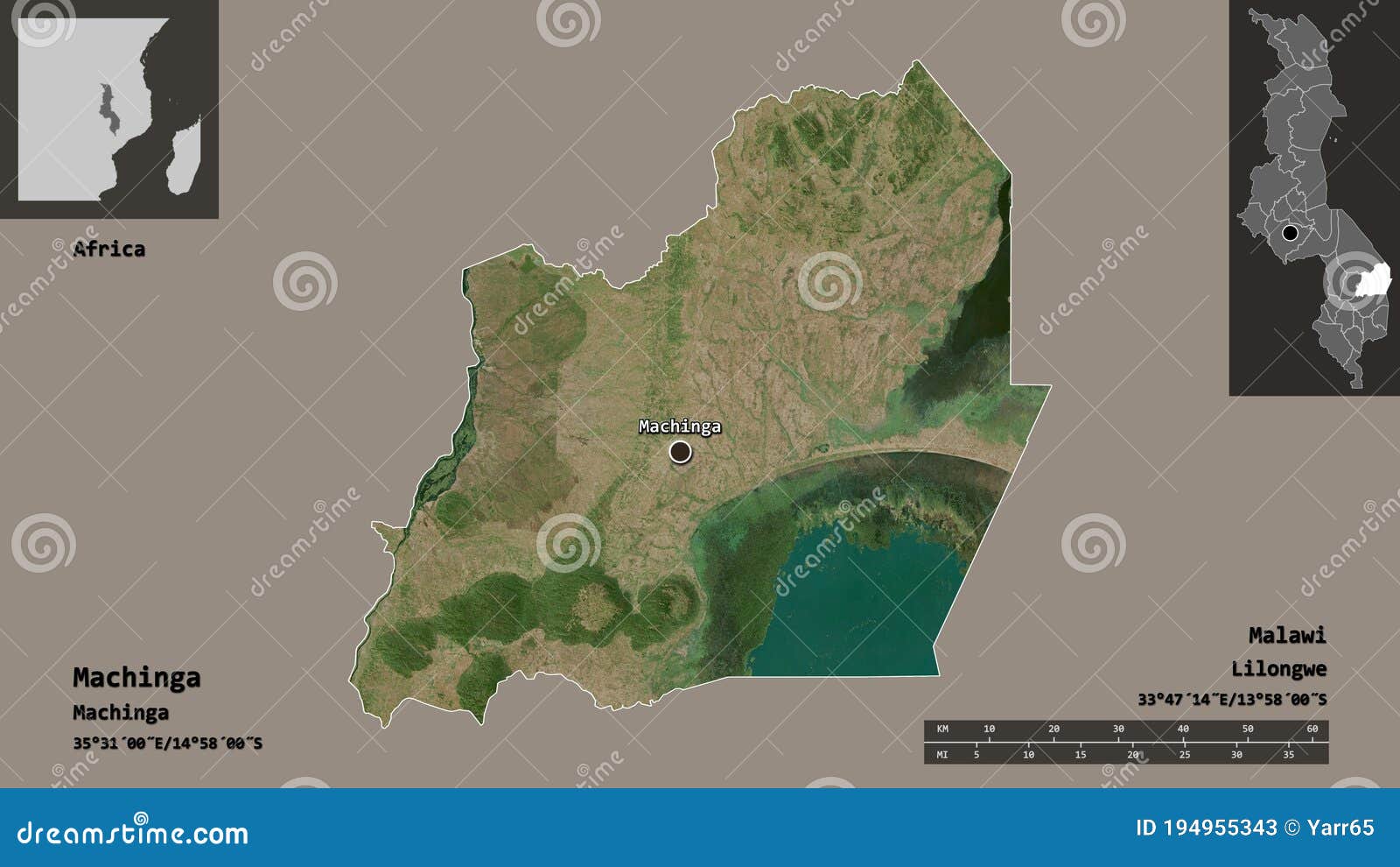 Machinga, District of Malawi,. Previews. Satellite Stock Illustration ...