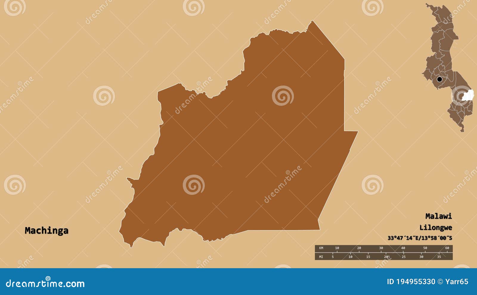 Machinga, District of Malawi, Zoomed. Pattern Stock Illustration ...