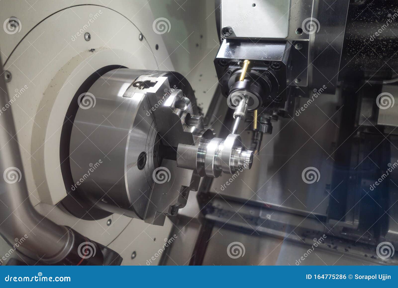 Machining Automotive Part by Cnc Turning Machine Stock Photo - Image of ...