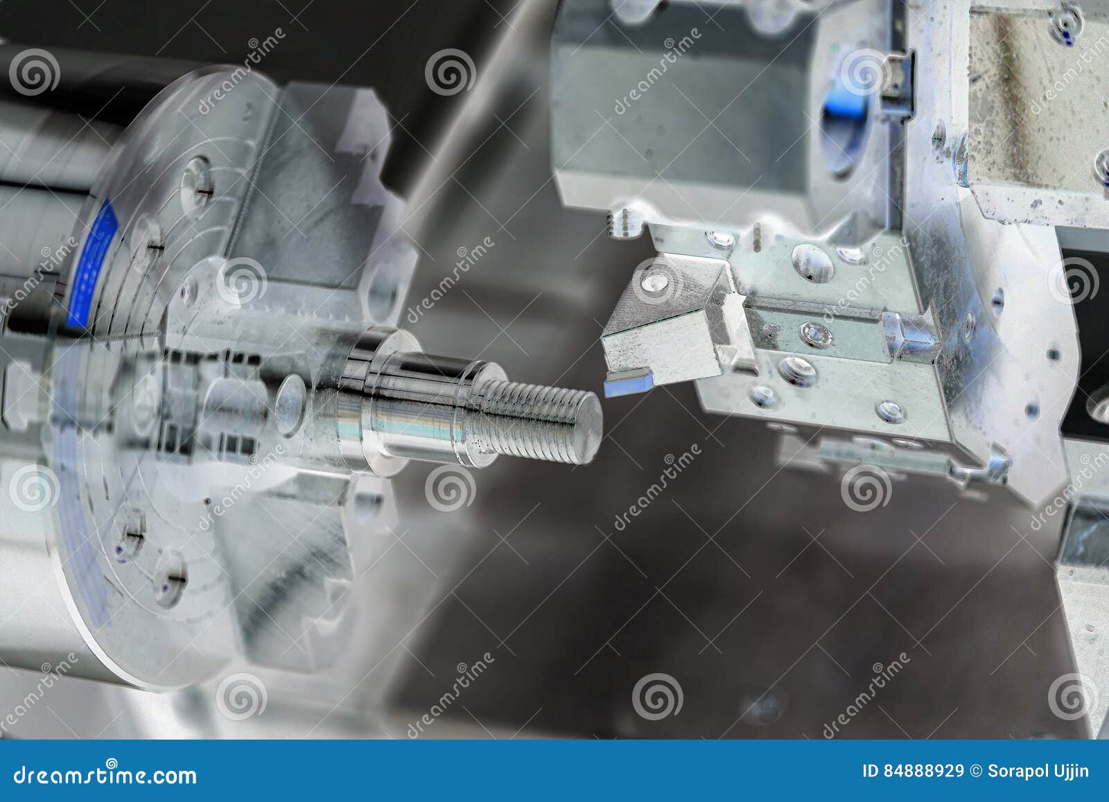 Machining Automotive Part by Cnc Turning Machine Stock Image - Image of ...