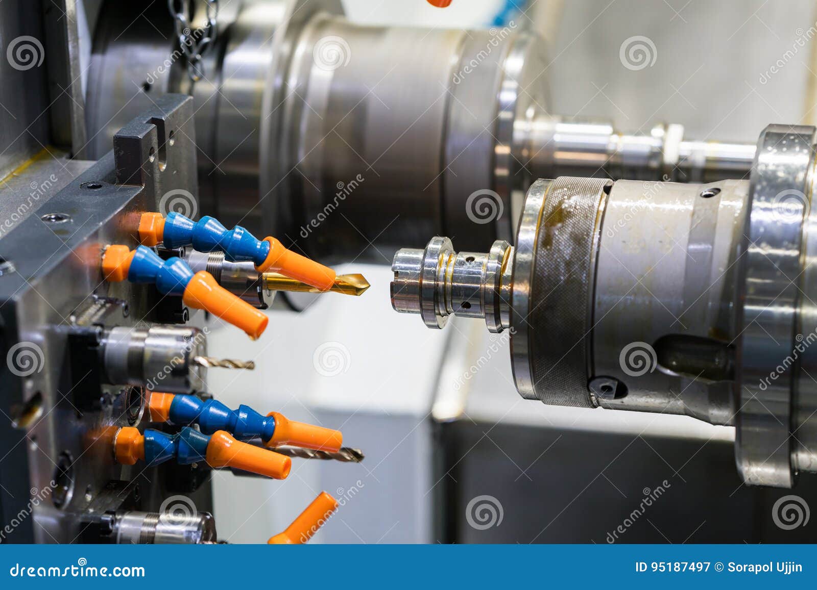 Machining Automotive Part by Cnc Turning Machine Stock Image - Image of ...