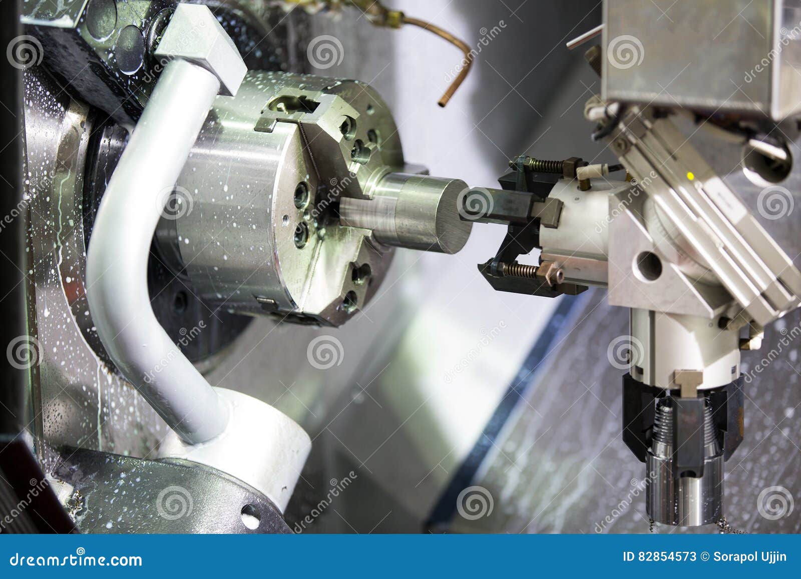 Machining Automotive Part by Cnc Turning Machine Stock Image - Image of ...