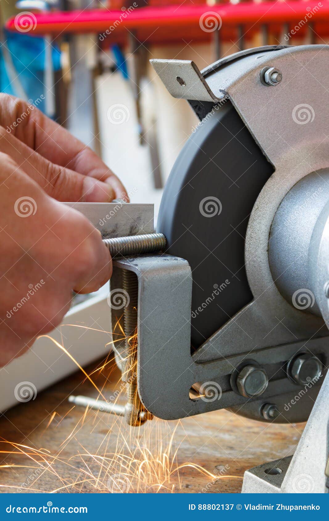 Machining of Bolt on the Grinding Machine Stock Image - Image of iron ...
