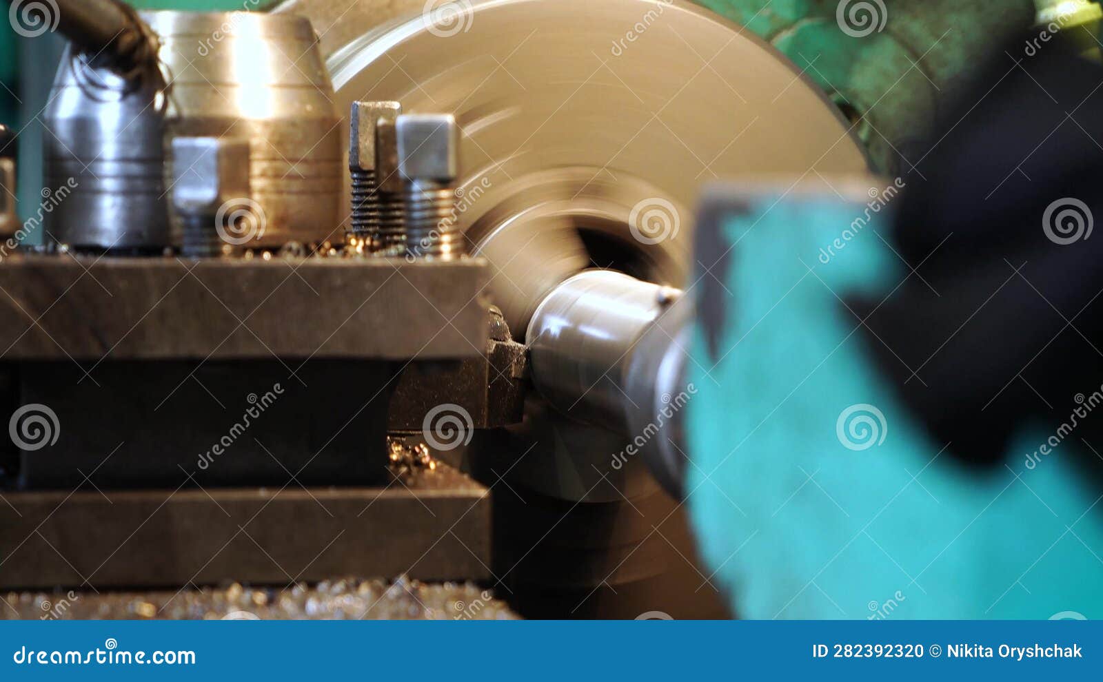 Machining a Metal Workpiece on a Milling Machine. Stock Photo - Image ...