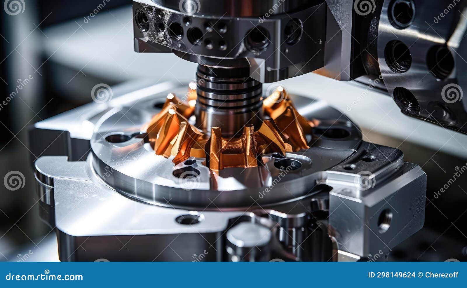 Machining a Part on a Milling Machine Stock Illustration - Illustration ...