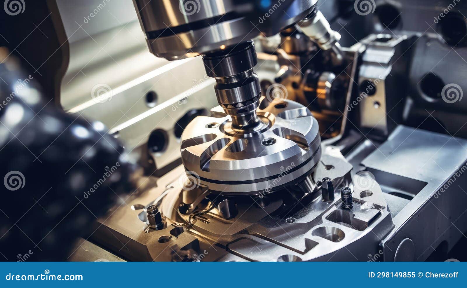Machining a Part on a Milling Machine Stock Illustration - Illustration ...