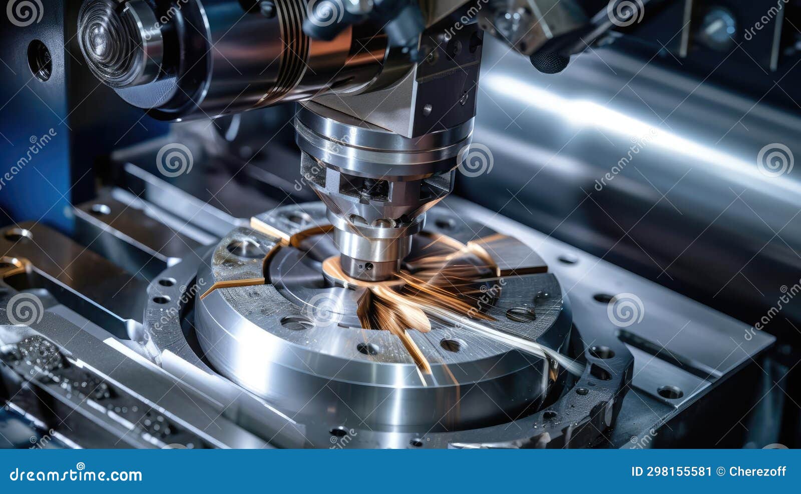 Machining a Part on a Milling Machine Stock Image - Image of machine ...