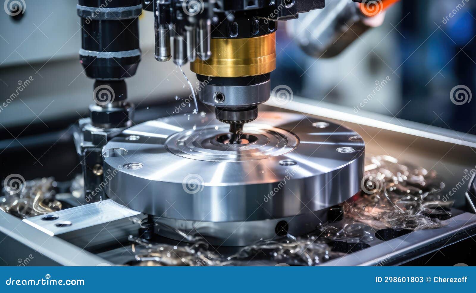 Machining a Part on a Milling Machine Stock Illustration - Illustration ...