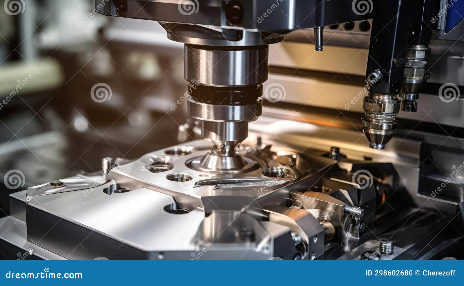 Machining a Part on a Milling Machine Stock Illustration - Illustration ...