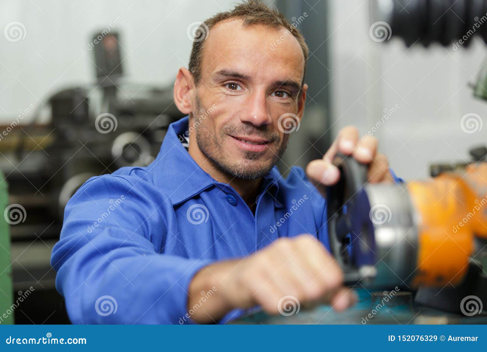Machinist Adjusting Machine Stock Image - Image of manufacturing ...