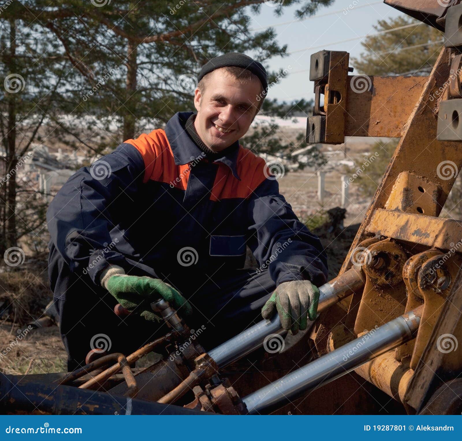 Machinist Excavator with a Wrench in His Hand Stock Image - Image of ...