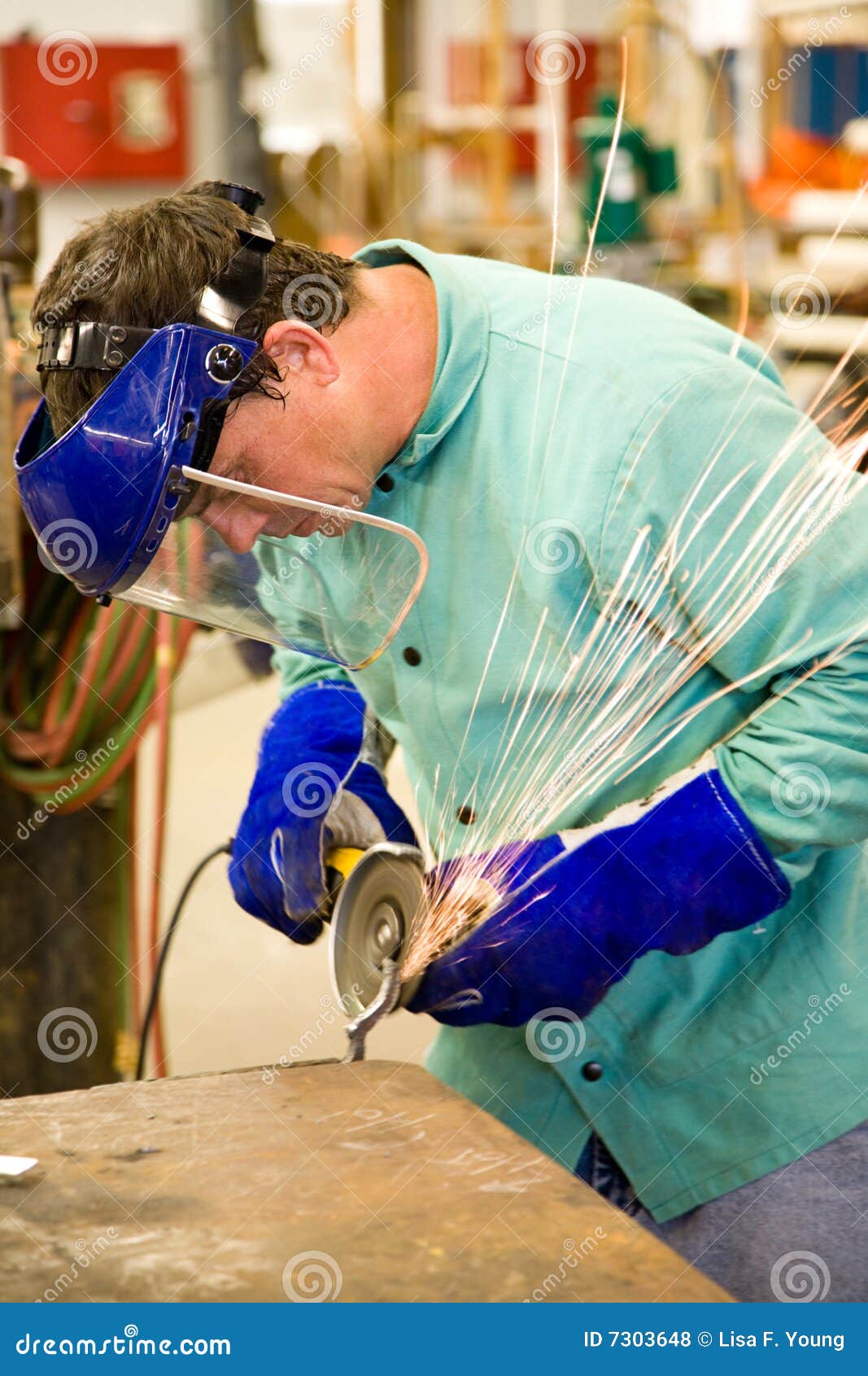 Machinist at Work stock photo. Image of factory, glow - 7303648