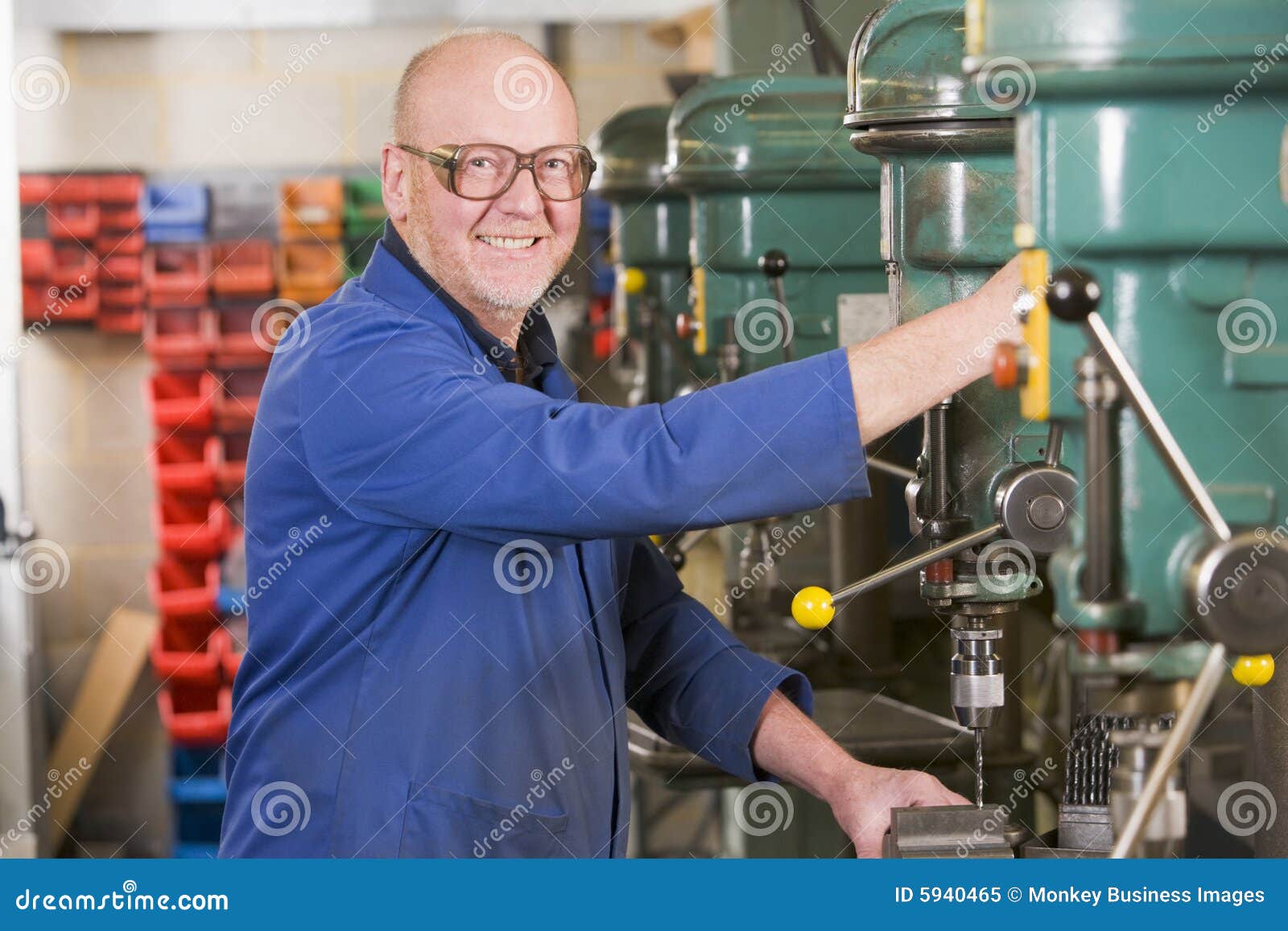 Machinist Working On Machine Royalty-Free Stock Photo | CartoonDealer ...
