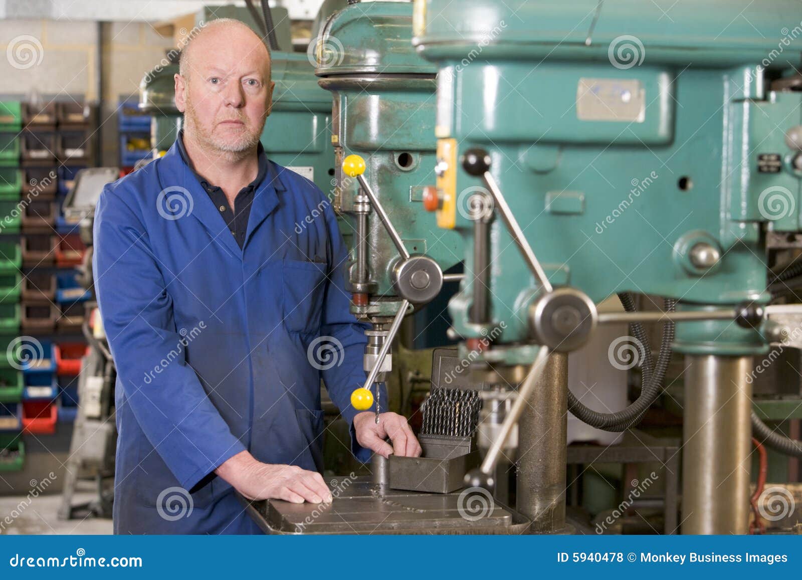 Machinist Working on Machine Stock Photo - Image of factory, machinery ...