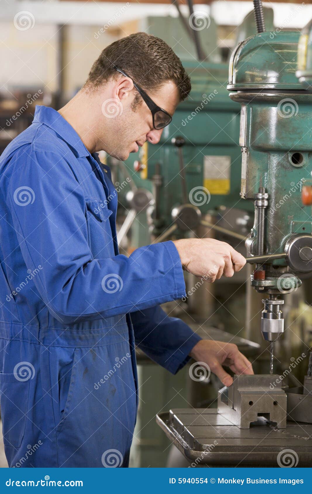 Machinist Working on Machine Stock Photo - Image of operating, person ...