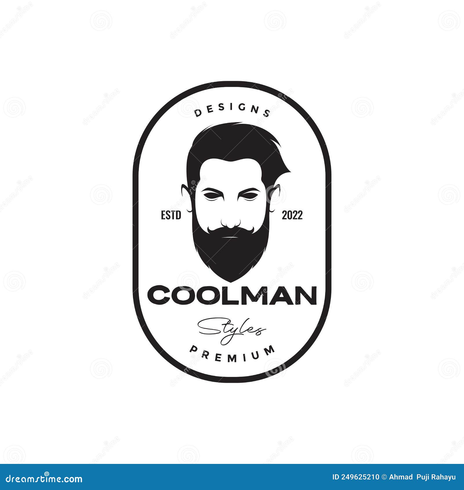 Macho Man With Mustache Beard Smoking Vintage Logo Cartoon Vector ...