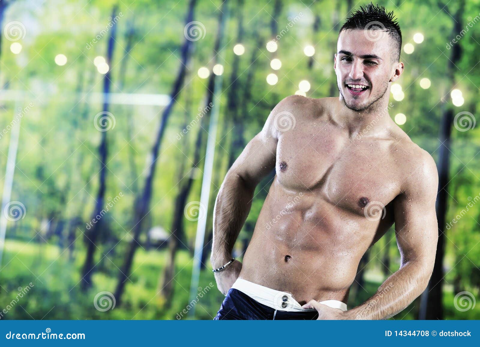 Macho man stock photo. Image of pool, chest, appearance - 14344708