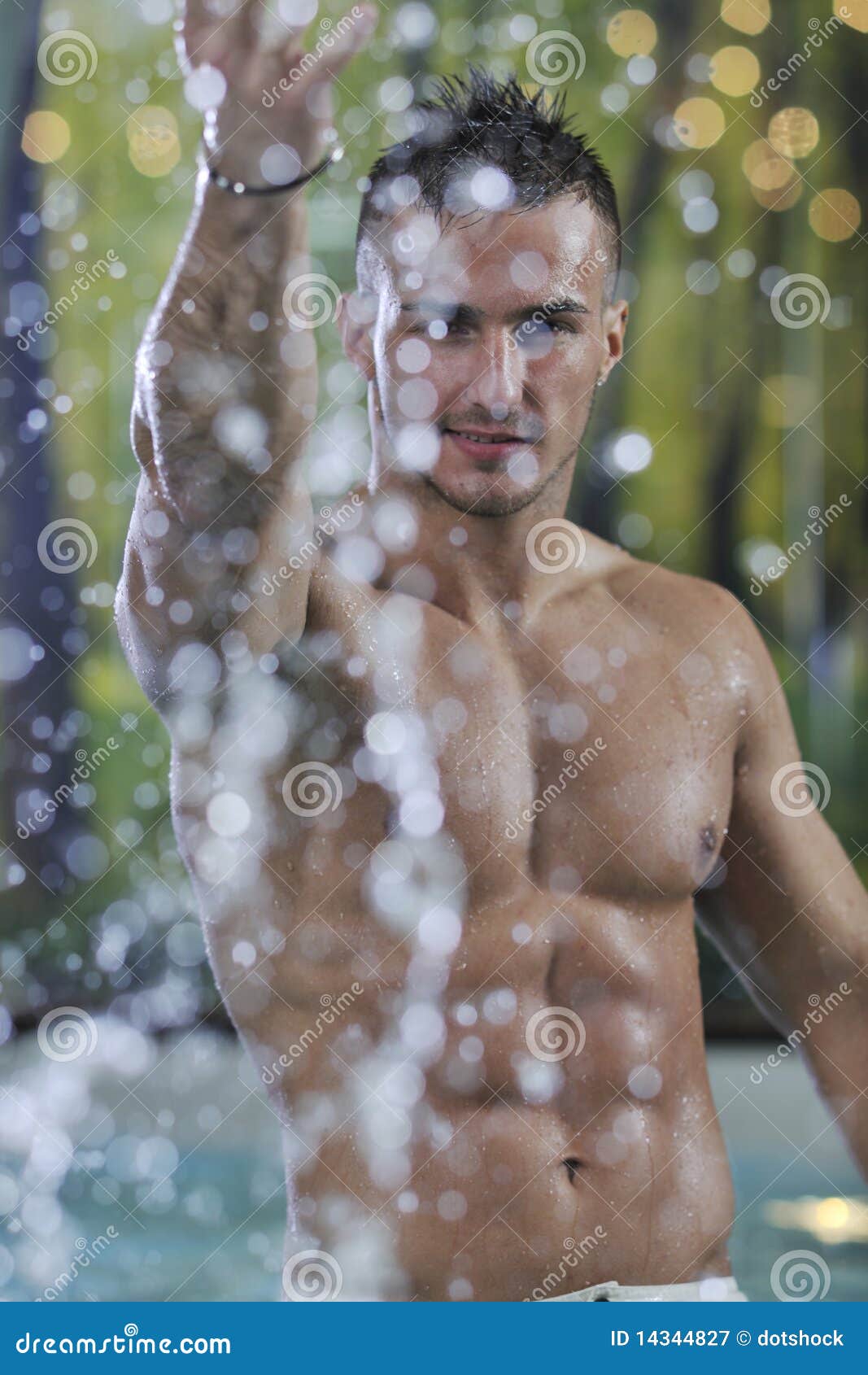Macho man stock image. Image of drops, handsome, athlete - 14344827