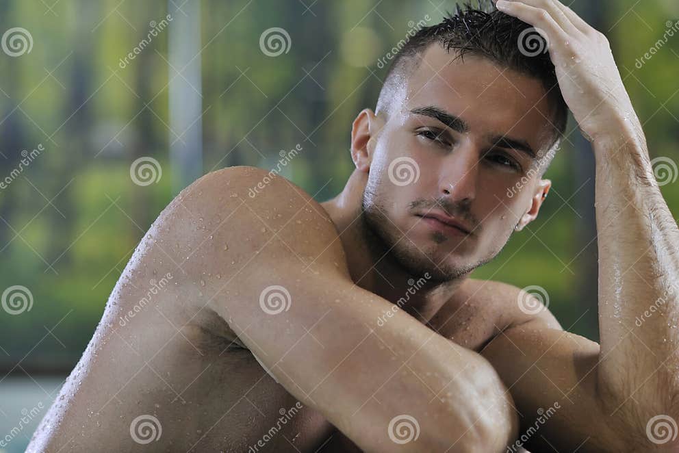 Macho man stock photo. Image of beauty, pool, handsome - 14843284