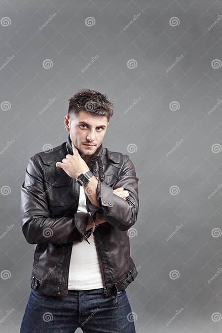 Macho man stock photo. Image of trendy, studio, handsome - 25936626