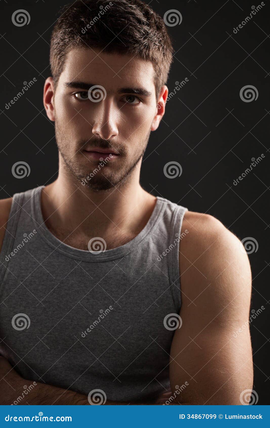 Macho Man s Portrait stock image. Image of serious, posing - 34867099
