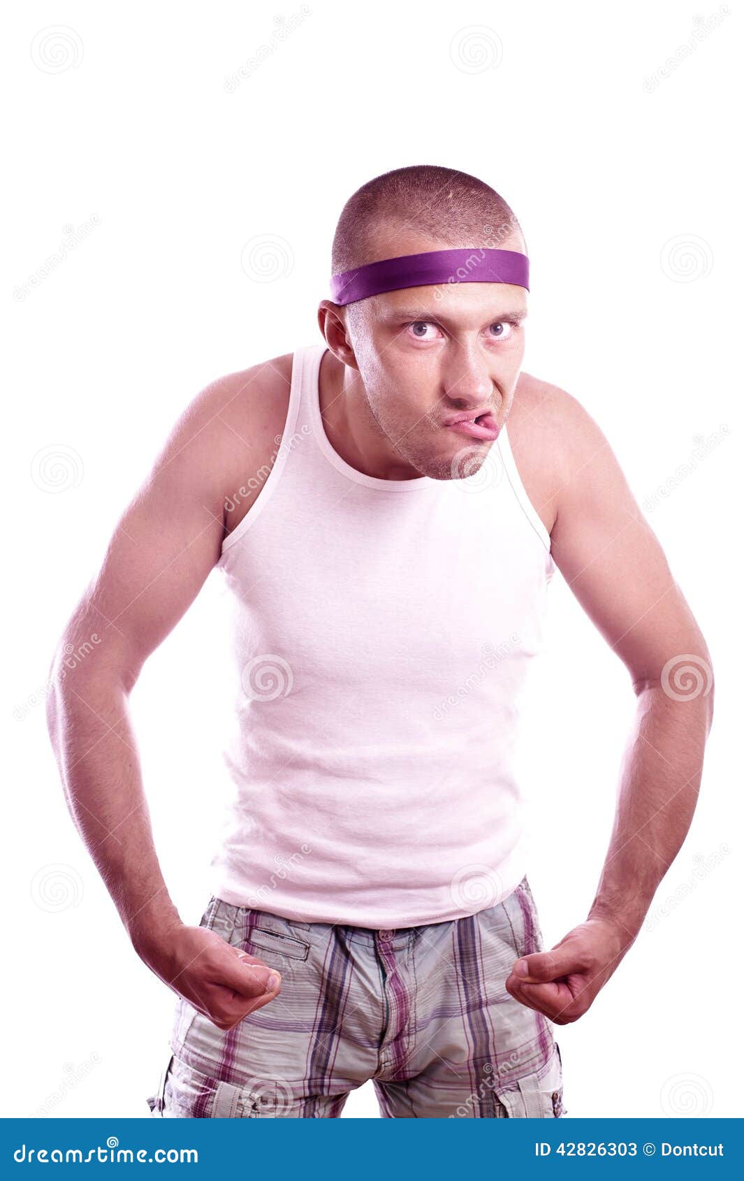 Macho nerd shows muscles stock image. Image of isolated - 42826303