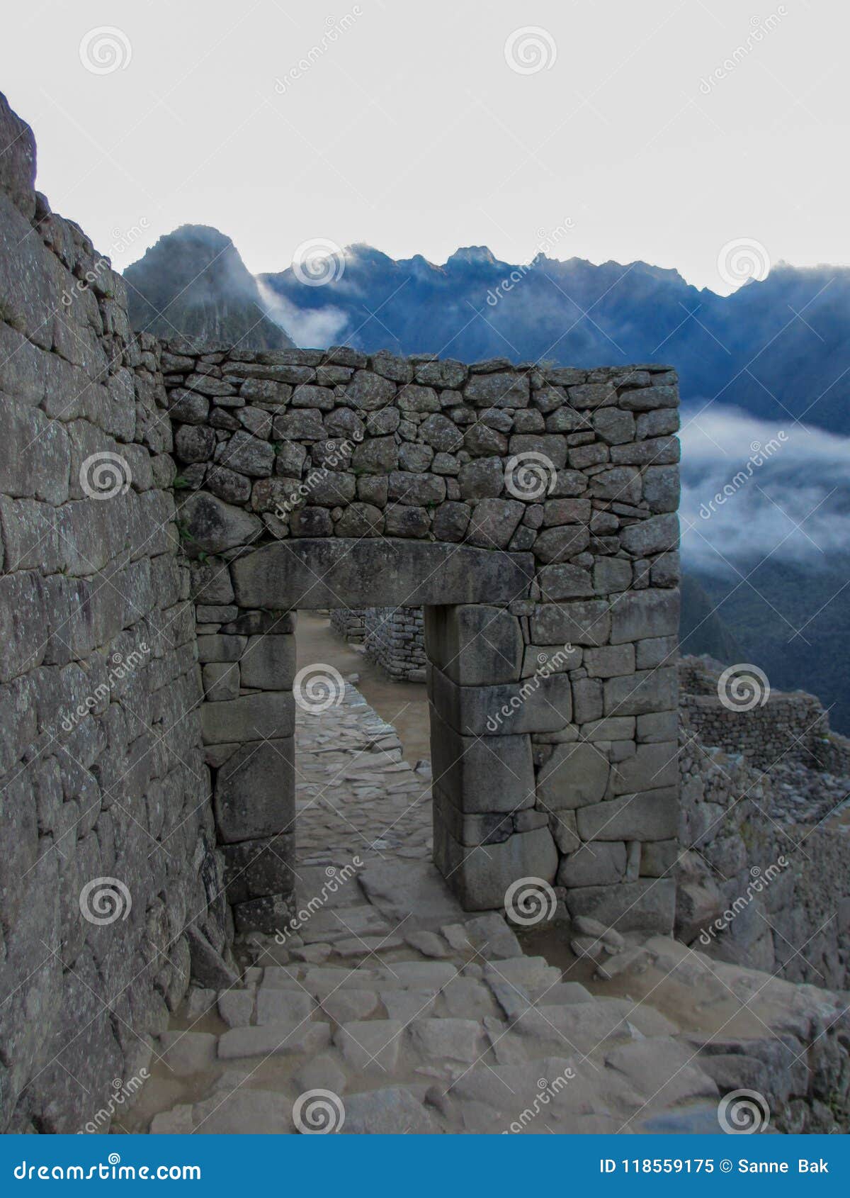 Machu picchu gate, peru stock image. Image of city, archaeological ...
