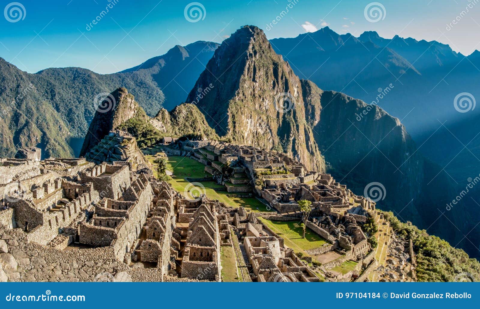 Machu Picchu Panoramic View at Sunrise Stock Photo - Image of peru ...