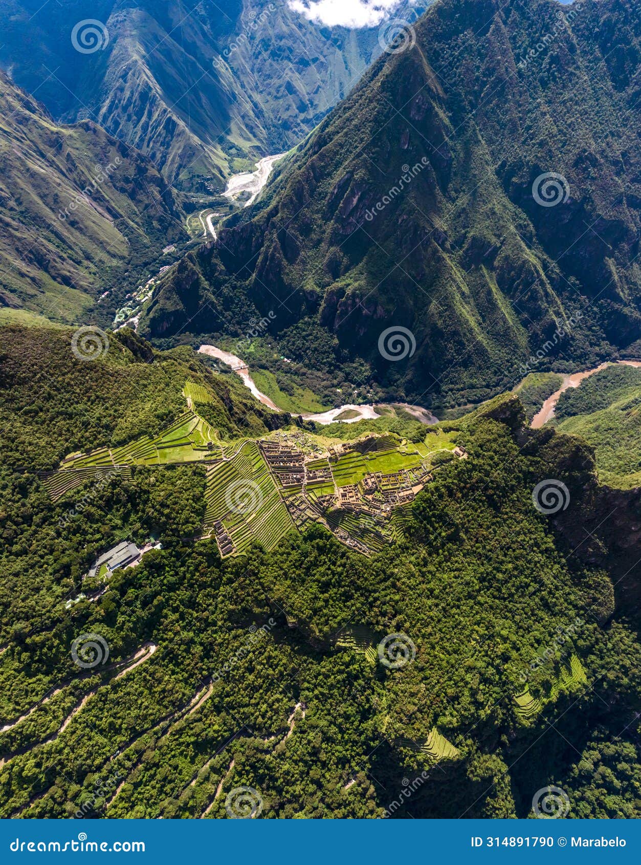 Machu Picchu, Peru. Aerial View Stock Photo - Image of heritage, andes ...
