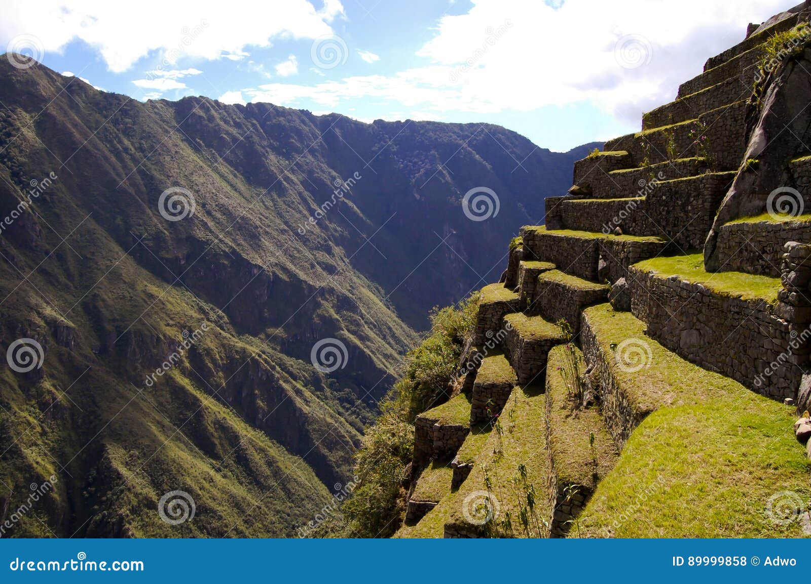 Machu Picchu Steep Terraces - Peru Stock Photo - Image of lookout ...