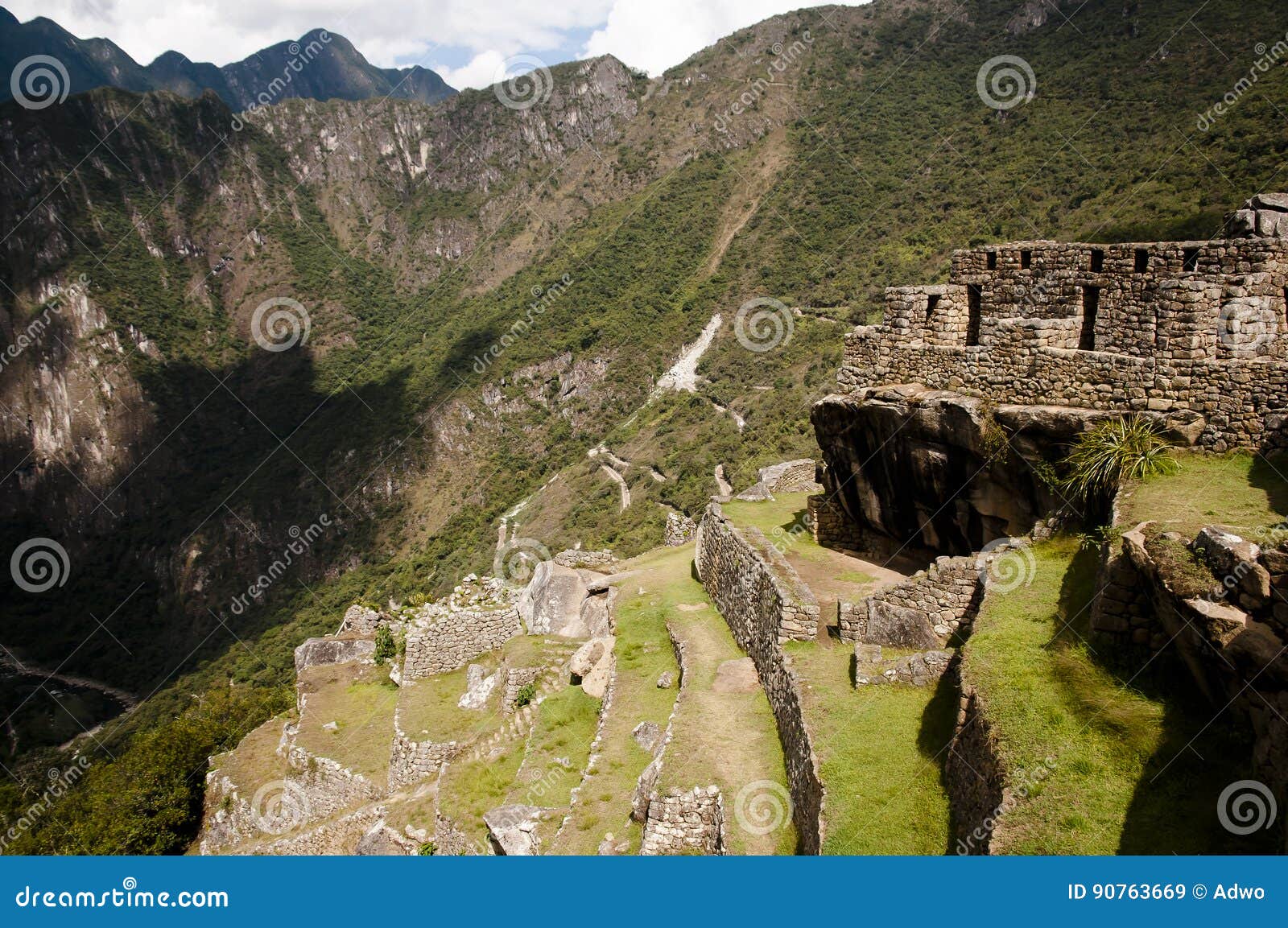 Machu Picchu Steep Terraces - Peru Stock Image - Image of terraces ...