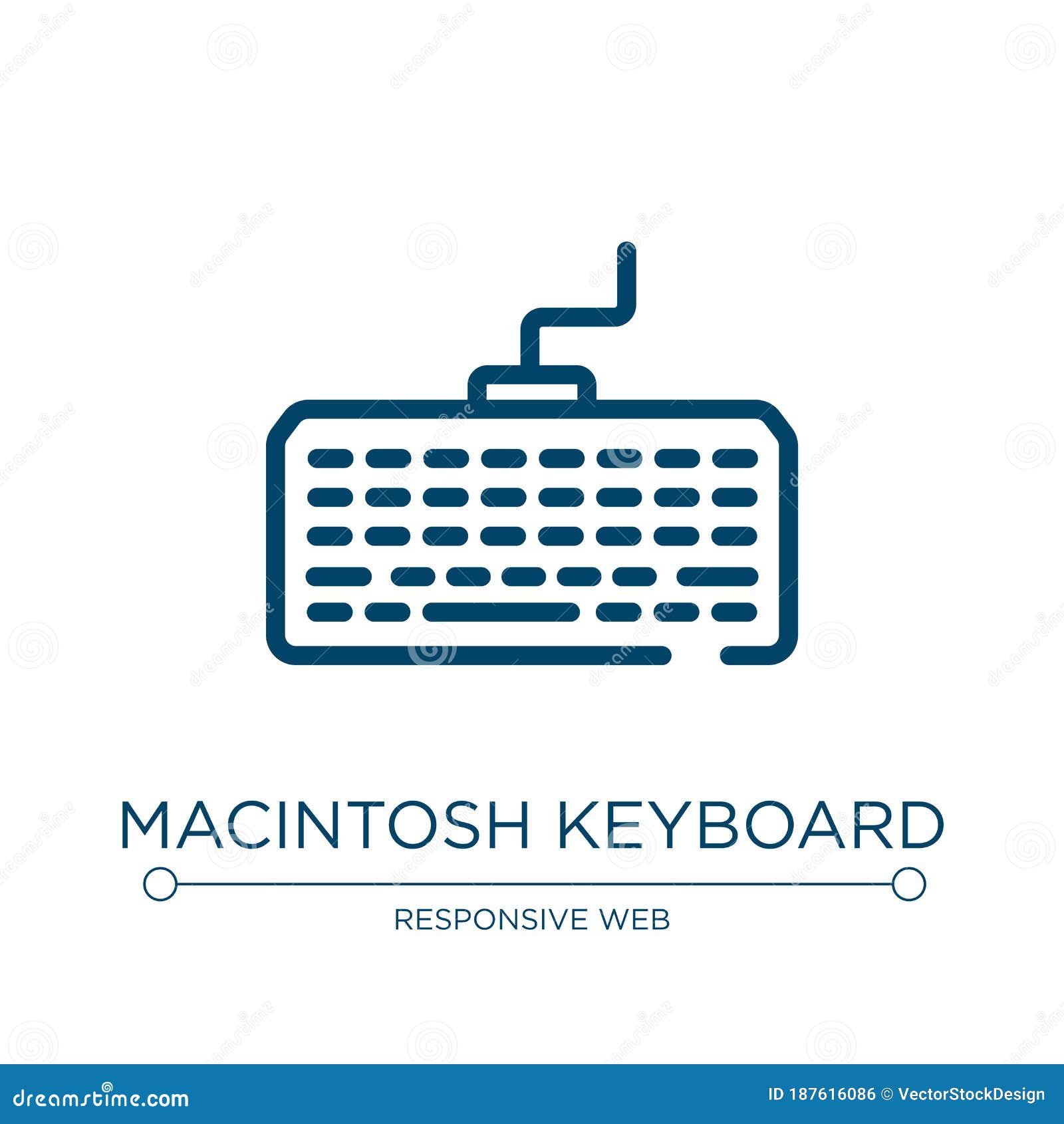 Macintosh Keyboard Icon. Linear Vector Illustration from Apple Devices ...