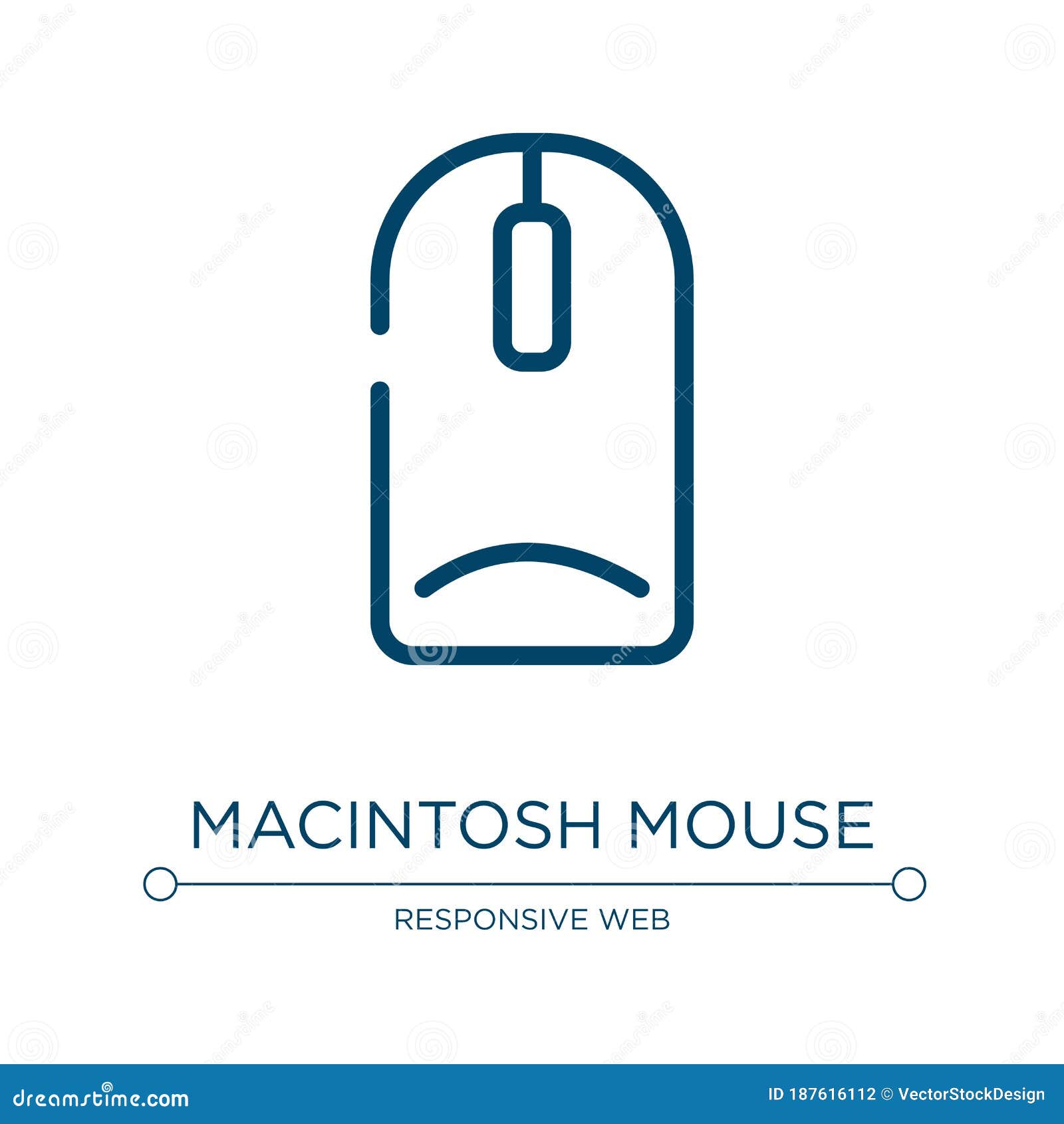Macintosh Mouse Icon. Linear Vector Illustration from Apple Devices ...