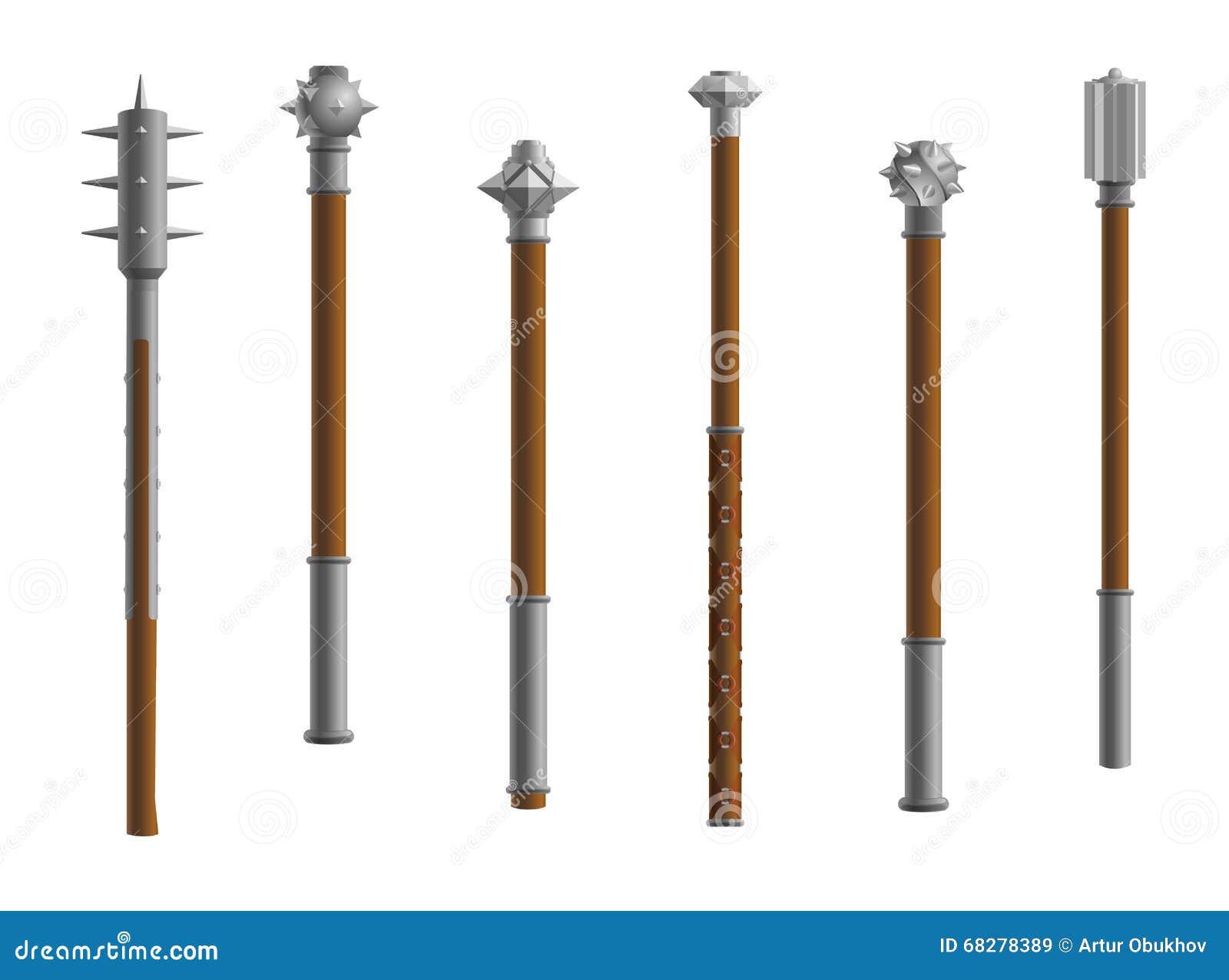 Macis Medieval De Las Armas De La Lanza Ilustración del Vector ...