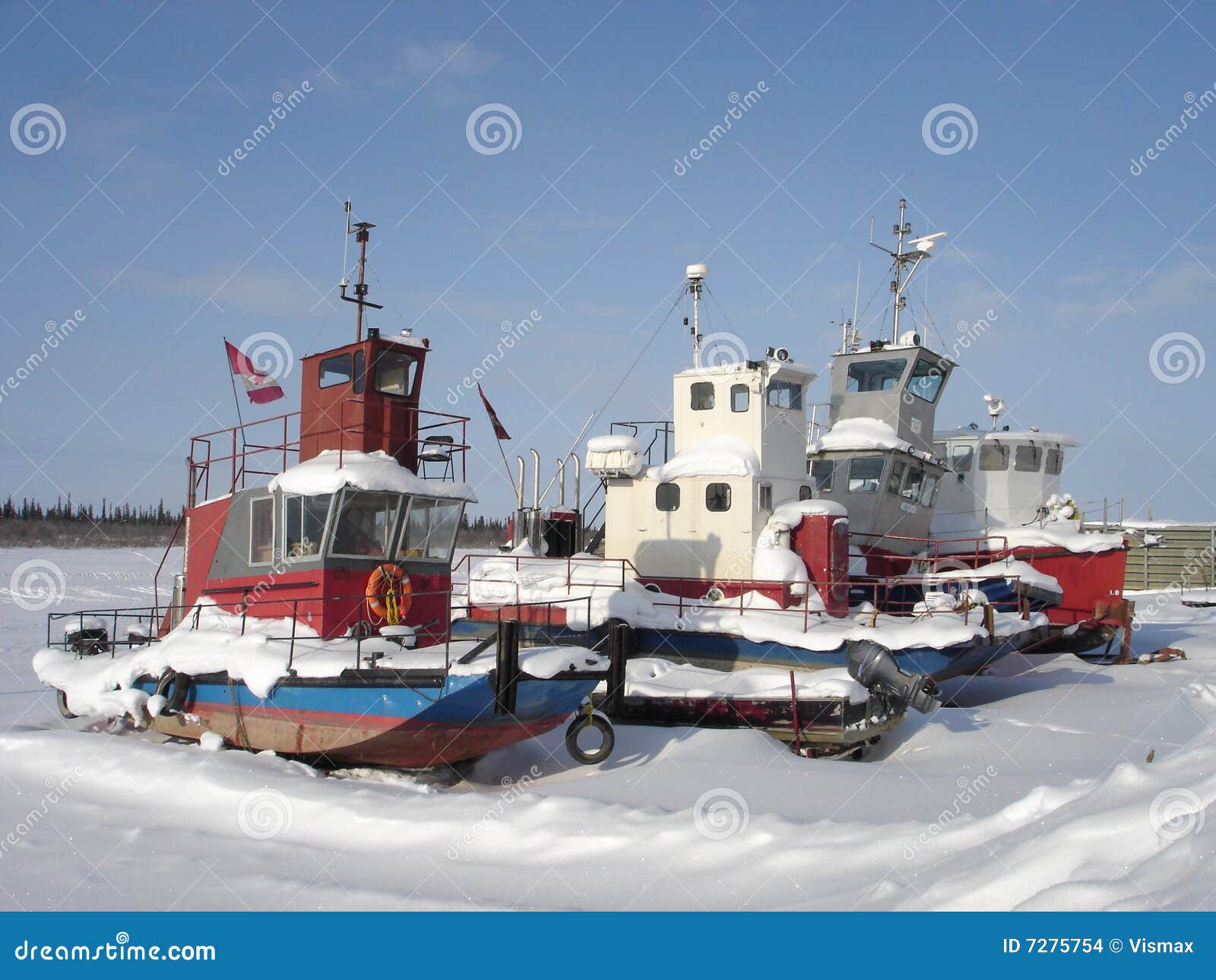 Mackenzie River Ships Horizontal Stock Photo - Image of snow, valley ...