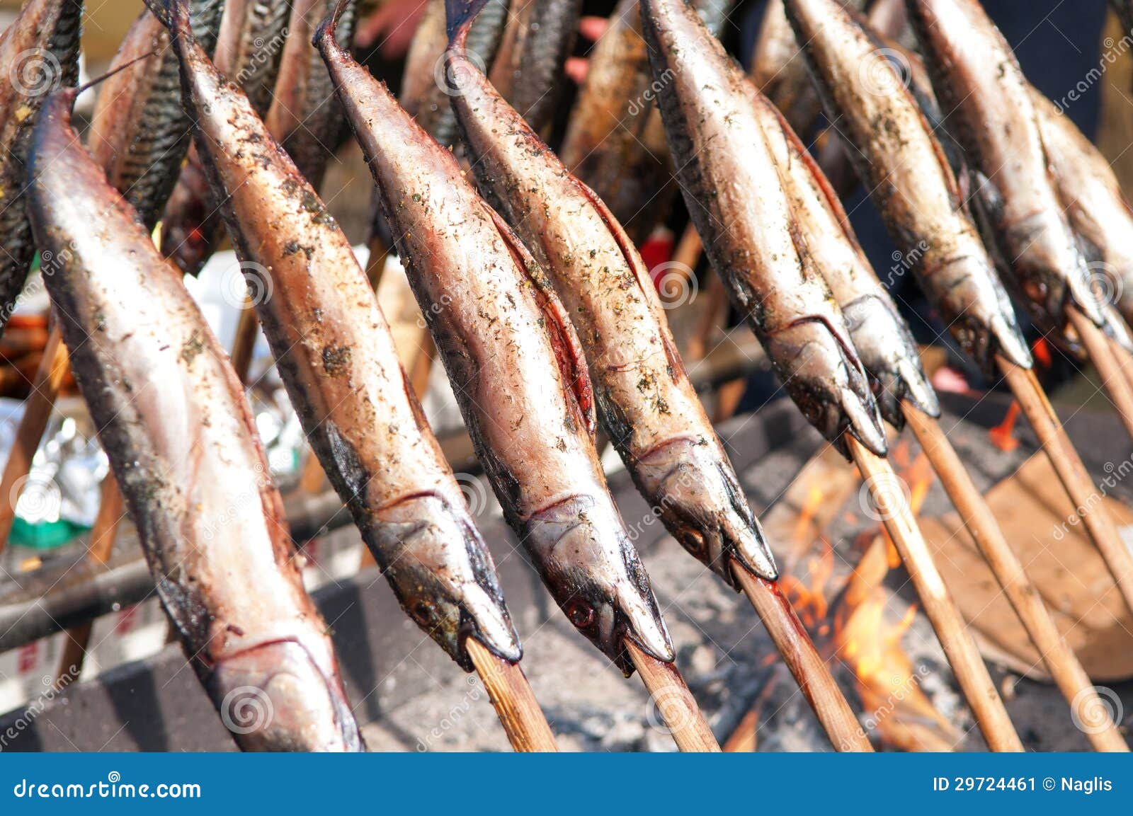Mackerel on a Stick ! stock image. Image of party, crisp - 29724461