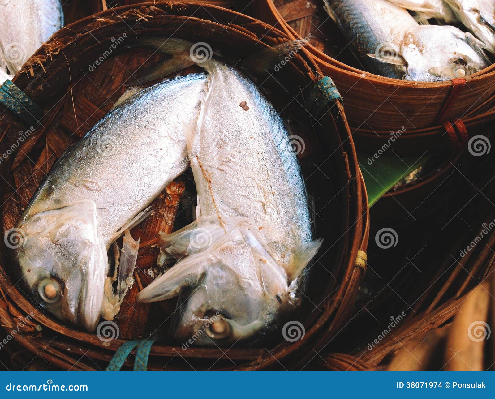 Mackerel Fish in Local Market Stock Photo - Image of basket, market ...