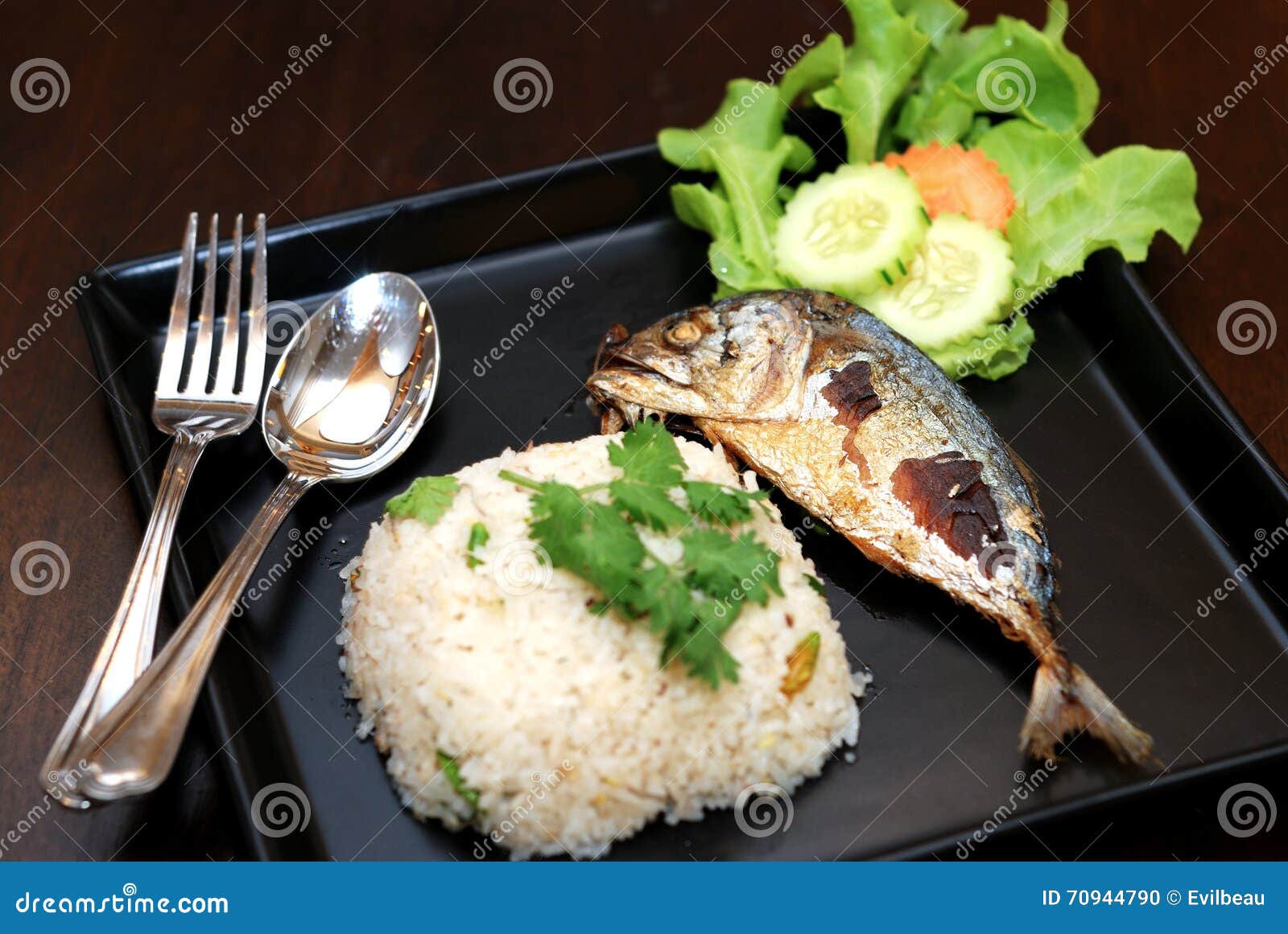 Mackerel Fish rice stock photo. Image of vegetable, seafood - 70944790