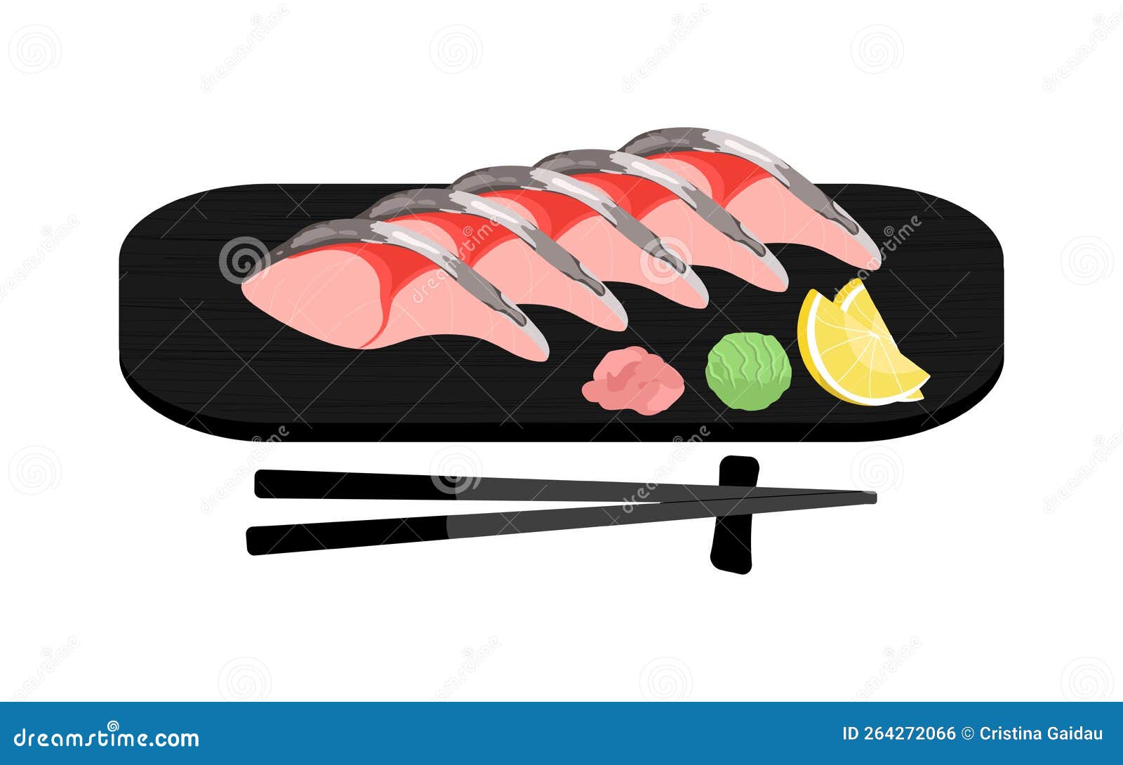 Fun Sashimi Vector Cartoon Character. Cute Sashimi's Faces With Shrimp ...