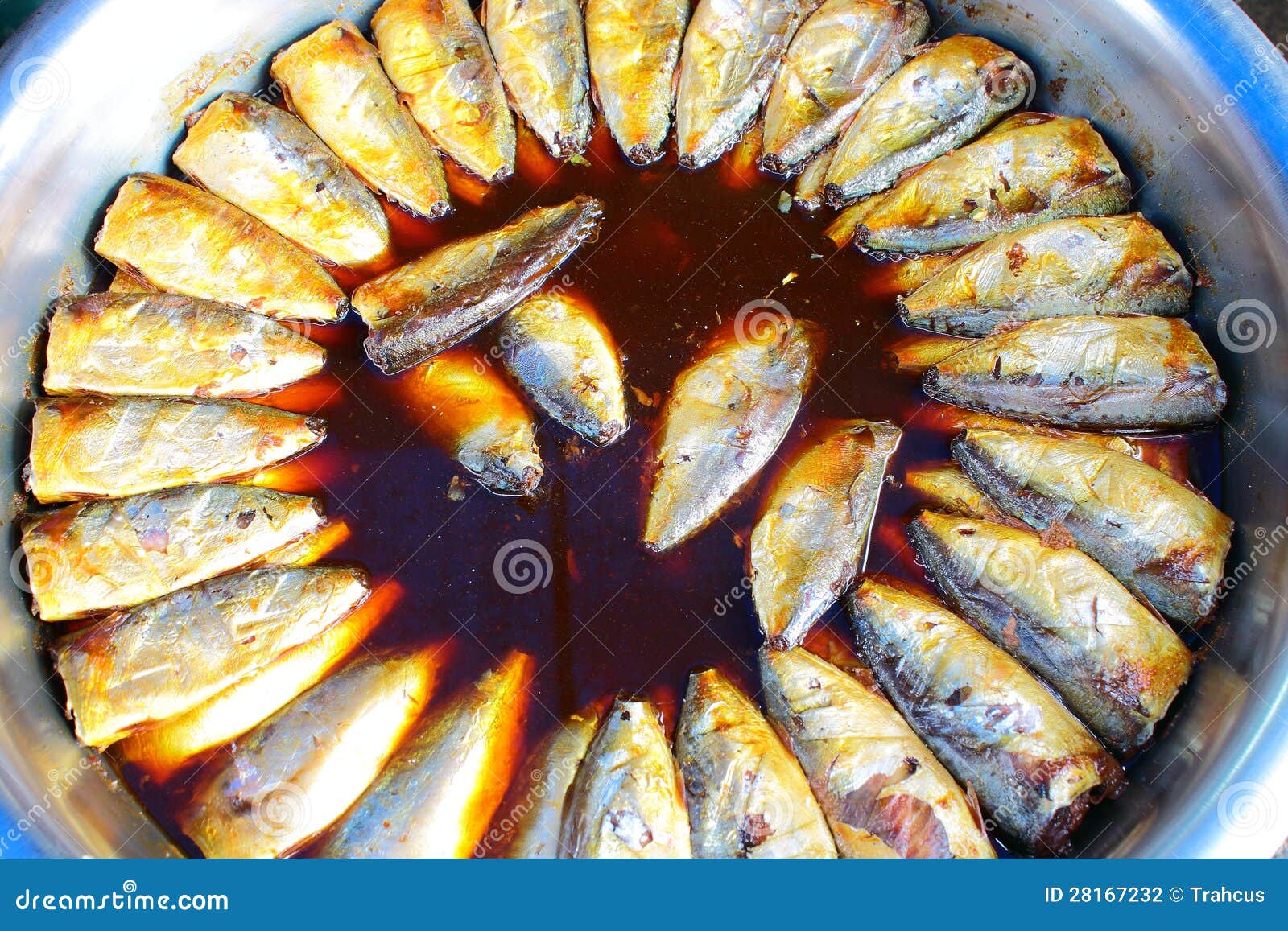 Mackerel soak in syrup stock photo. Image of fish, mackerel - 28167232