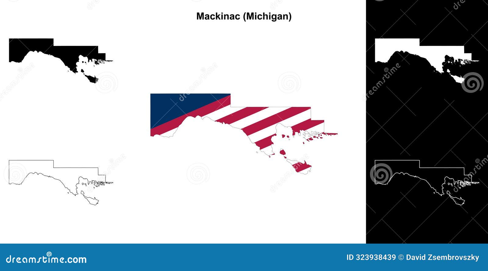 Mackinac outline map stock illustration. Illustration of silhouette ...