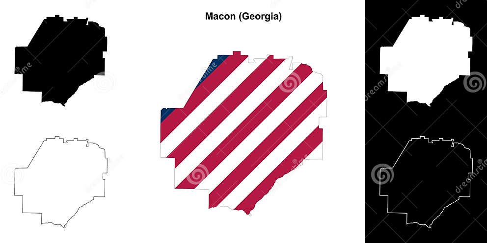 Macon outline map stock vector. Illustration of isolated - 323870048