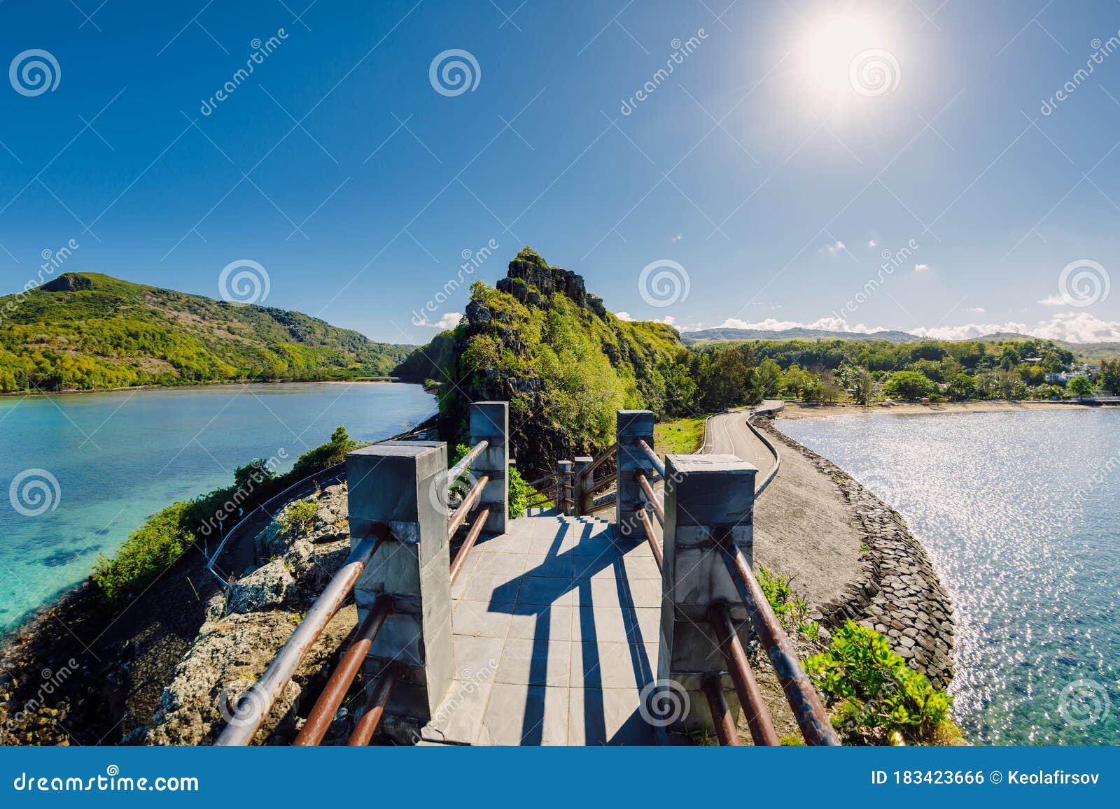Maconde Point with Ocean Water and Sunlight in Mauritius Stock Photo ...