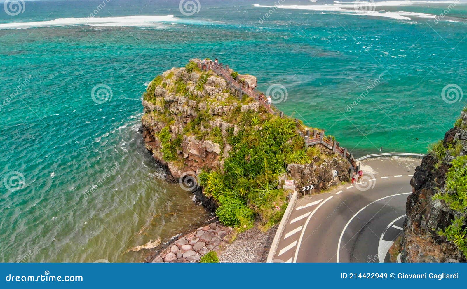 Maconde Viewpoint, Mauritius. Cape Flinders with Road and Ocean Stock ...
