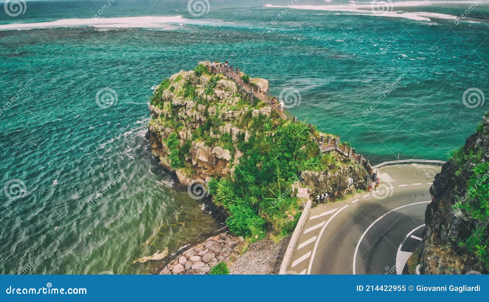 Maconde Viewpoint, Mauritius. Cape Flinders with Road and Ocean Stock ...