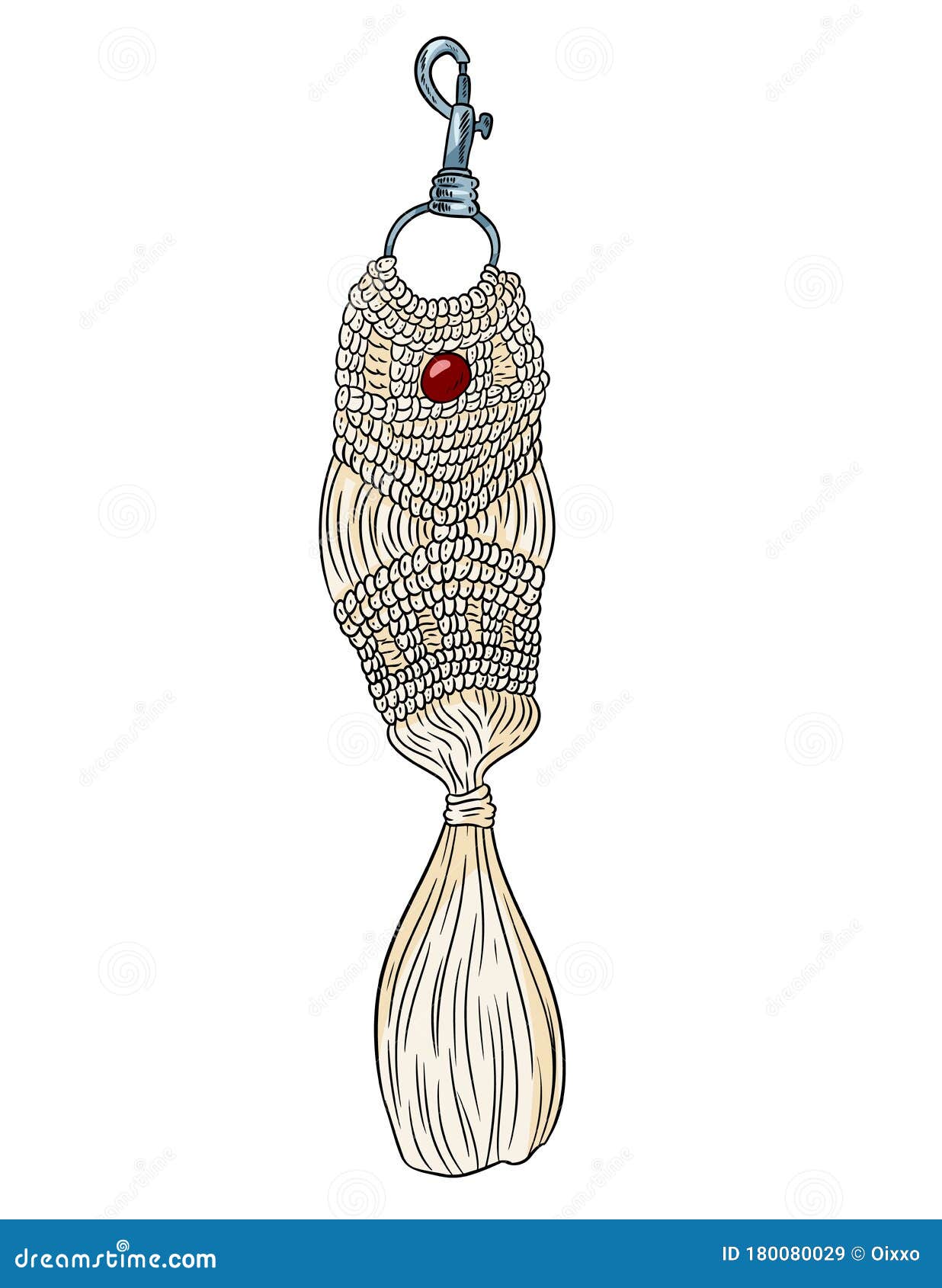 Set Of Macrame Boho Style Keychains. Collection Of Textile Knotting ...